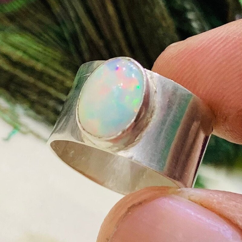 Opal Silver Ring - Etsy