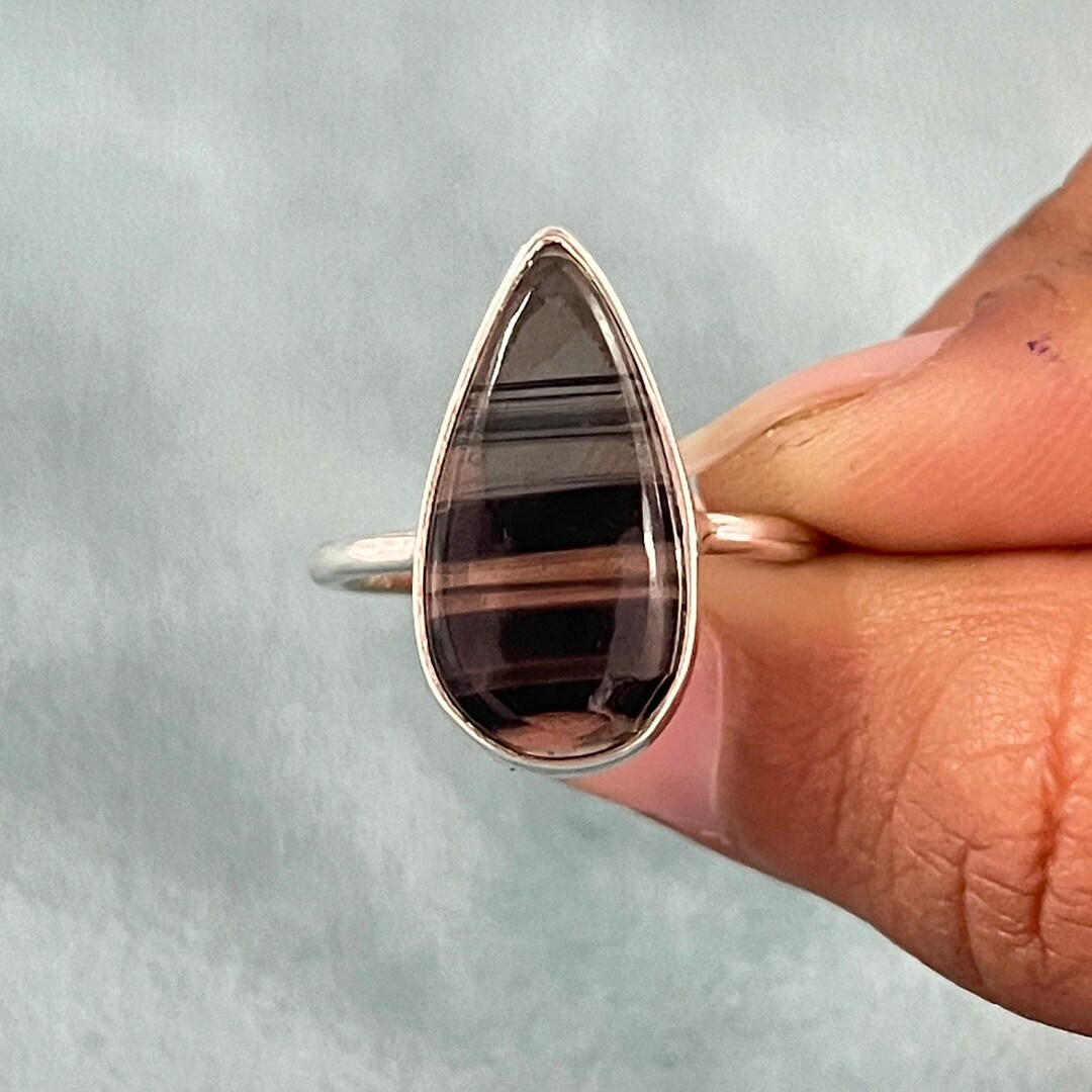 Genuine Hypersthene Sterling Silver Ring Hypersthene Gemstone - Etsy