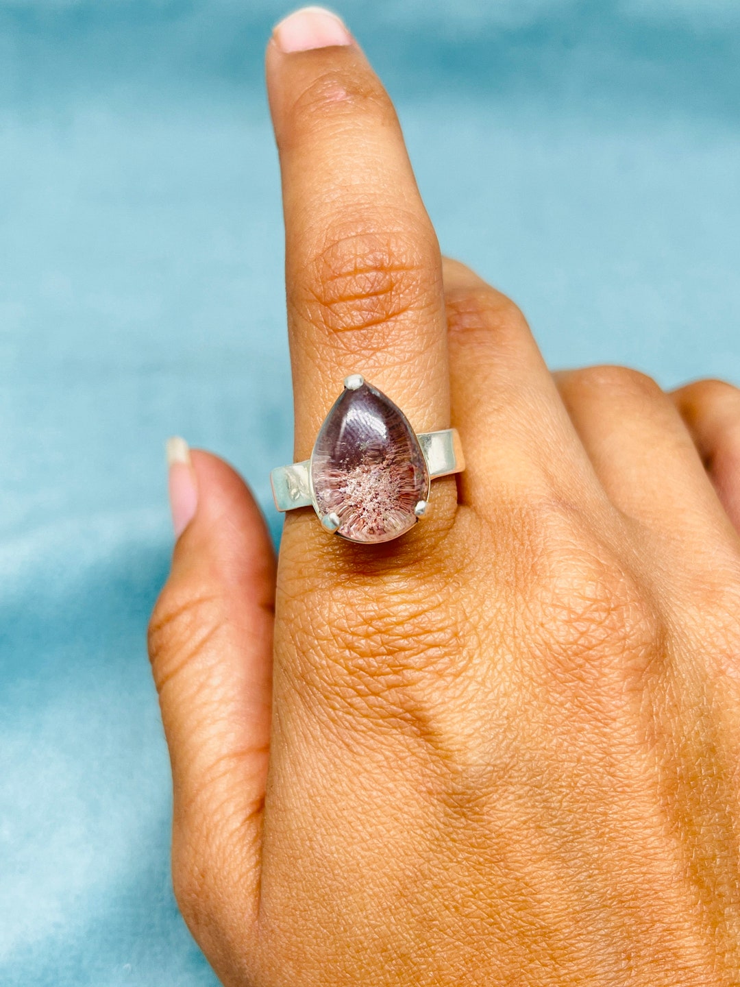 Garden Quartz Silver Ring, Natural Garden Quartz Gemstone Ring, 925 ...