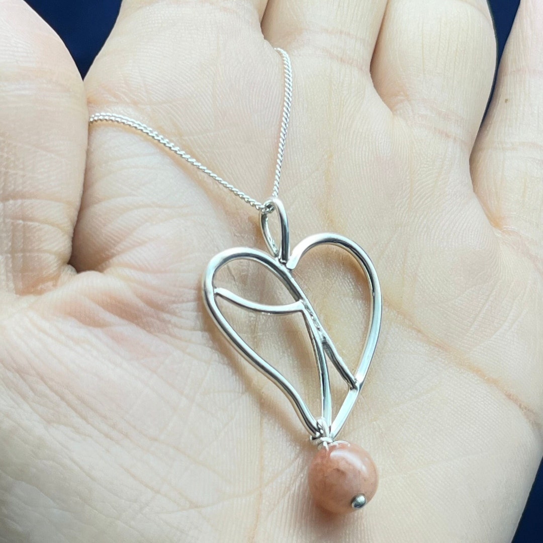 Natural Sunstone Beads Silver Pendant, 925 Sterling Silver Pendant ...