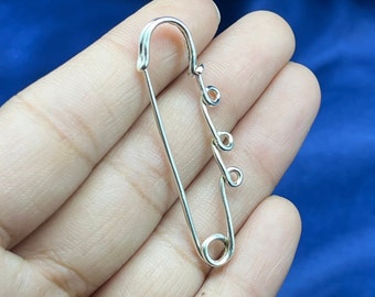 925 Sterling Silver Safety Pin Brooch, Simple Silver Safety Pin ...