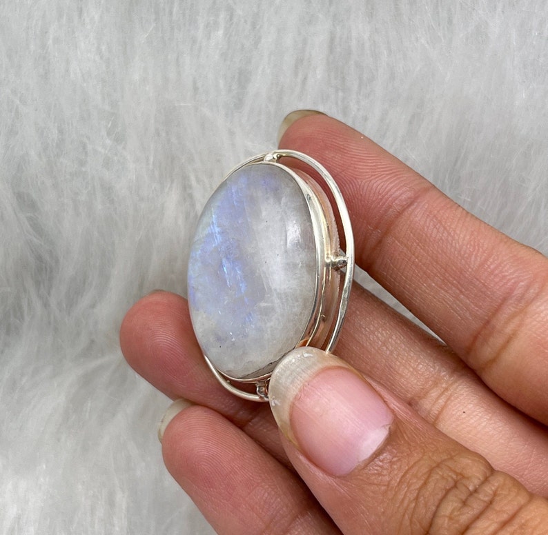 Sterling Silver Moonstone Brooch, Vintage Style - Etsy UK