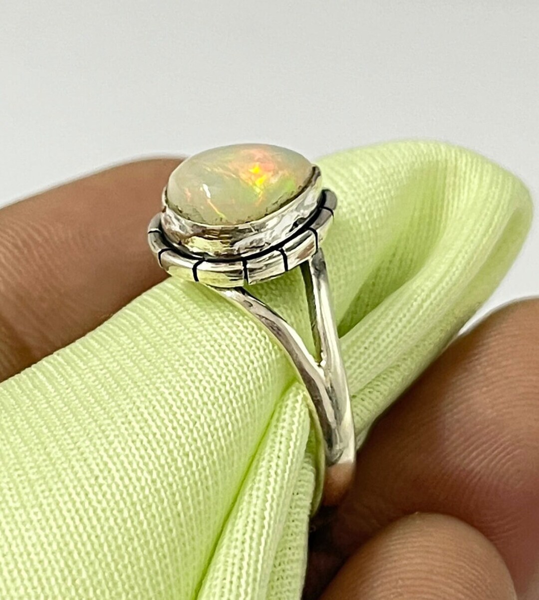 Ethiopian Opal Ring, 925 Sterling Silver, Handmade Silver Rings, Ring for Women, Handcrafted ...