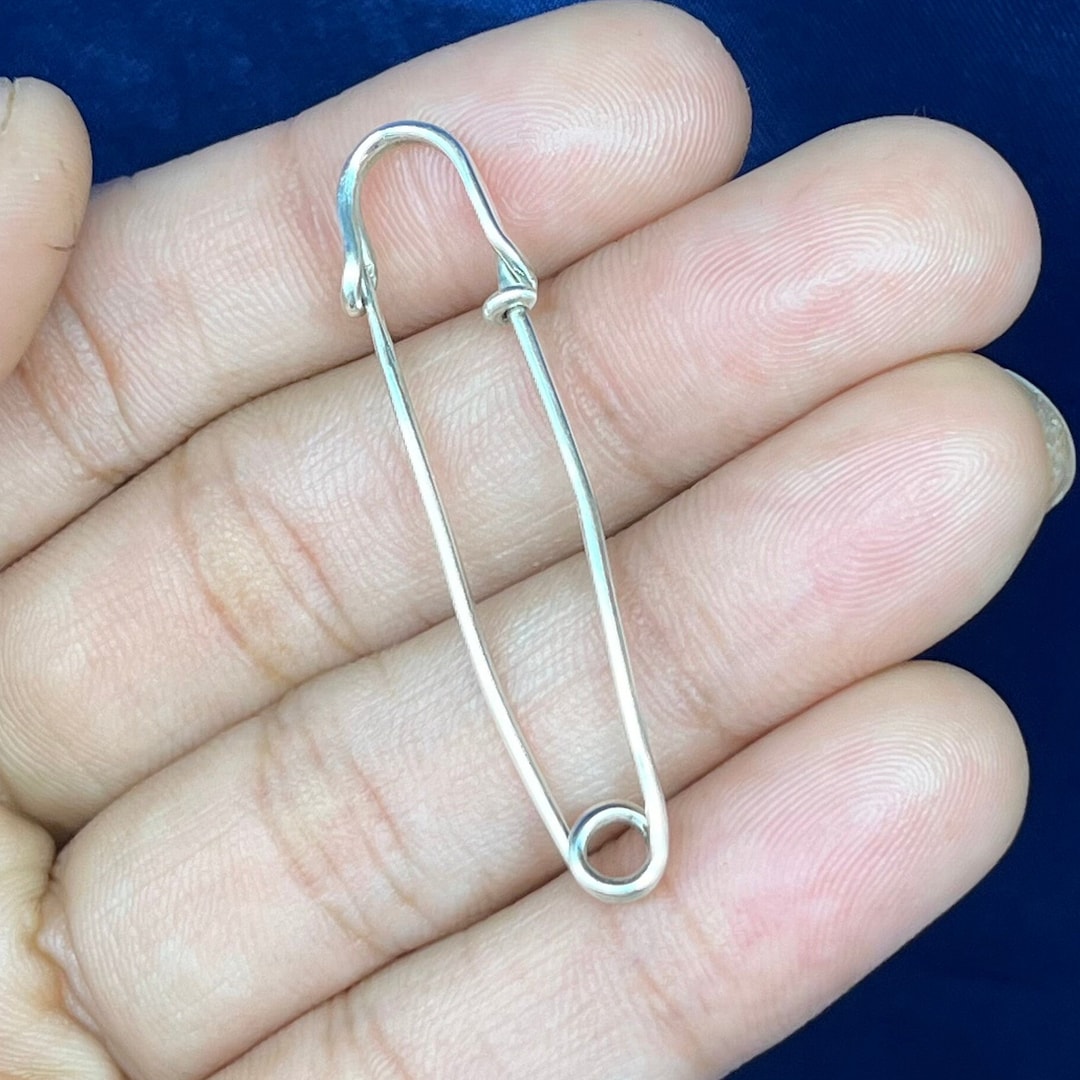 925 Sterling Silver Safety Pin, Simple Silver Safety Pin Brooches ...