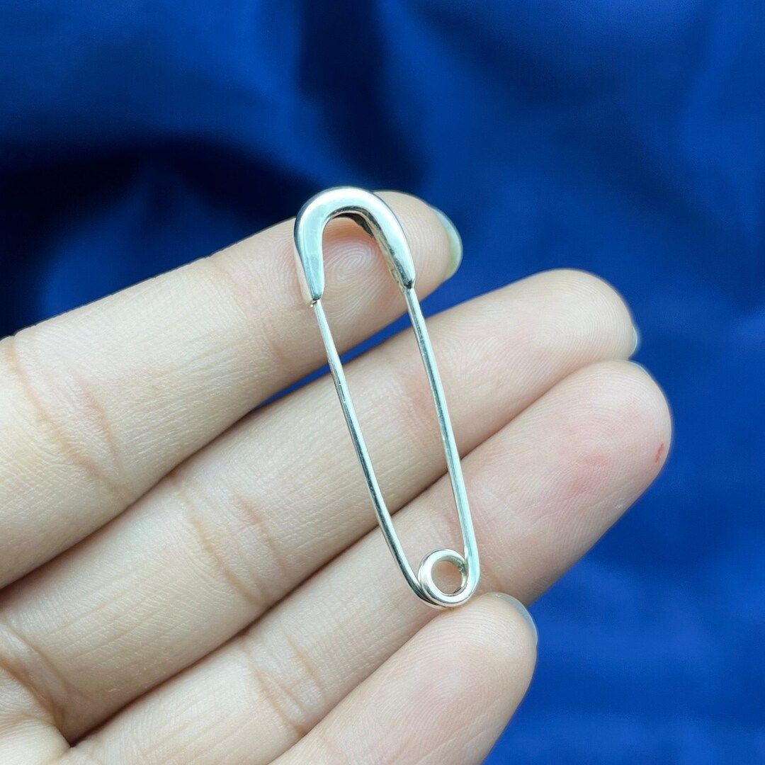925 Silver Safety Pin Brooch, Simple Silver Safety Pin Brooches ...