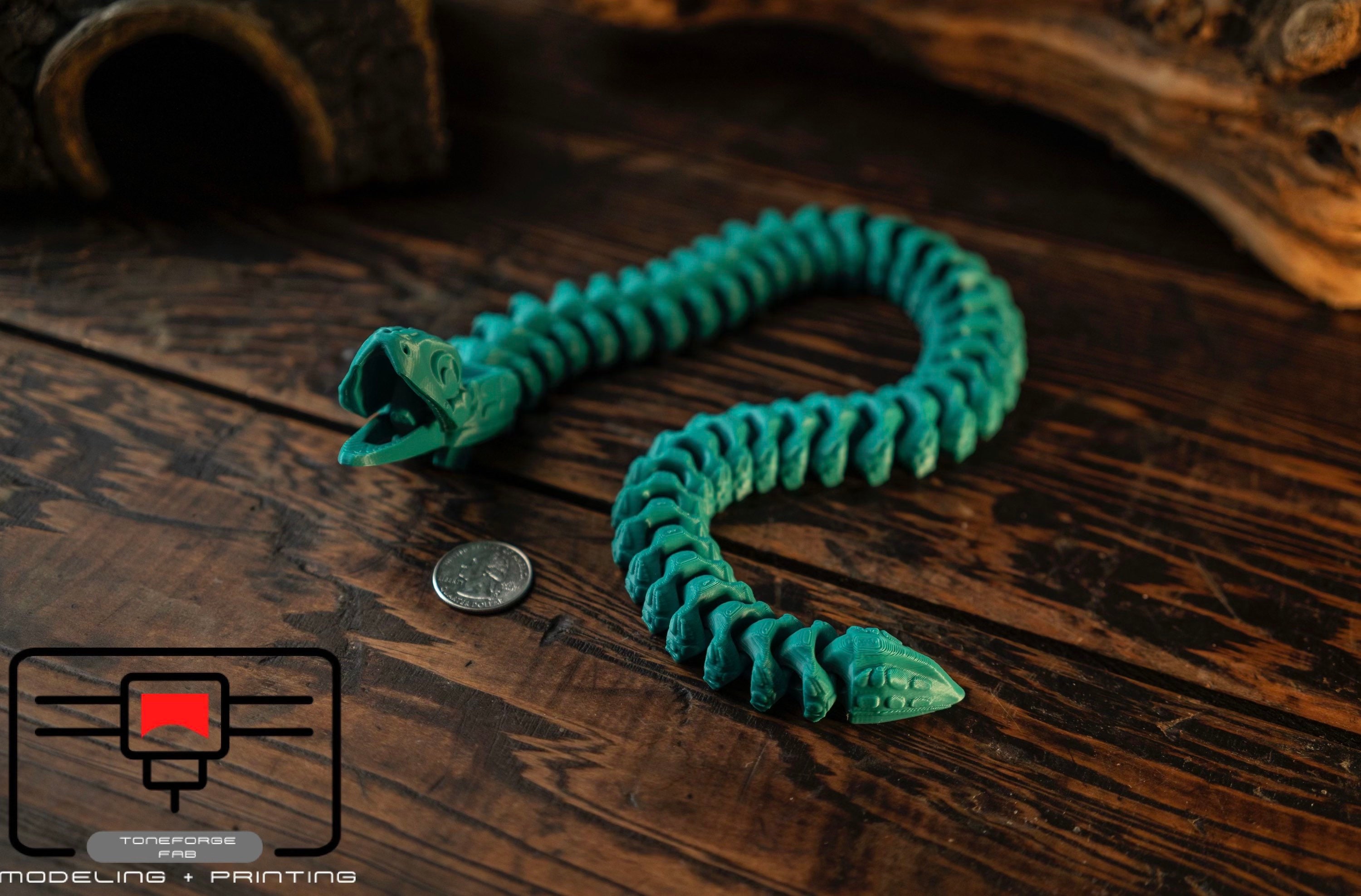 Articulated 3D Printed Snake With Moving Jaw Flexi Animal - Etsy