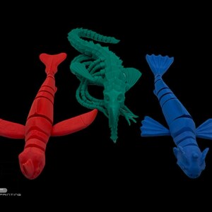 Articulated 3D Printed Brickleback Sea Beast, Flexi Sea Monster, Fidget ...
