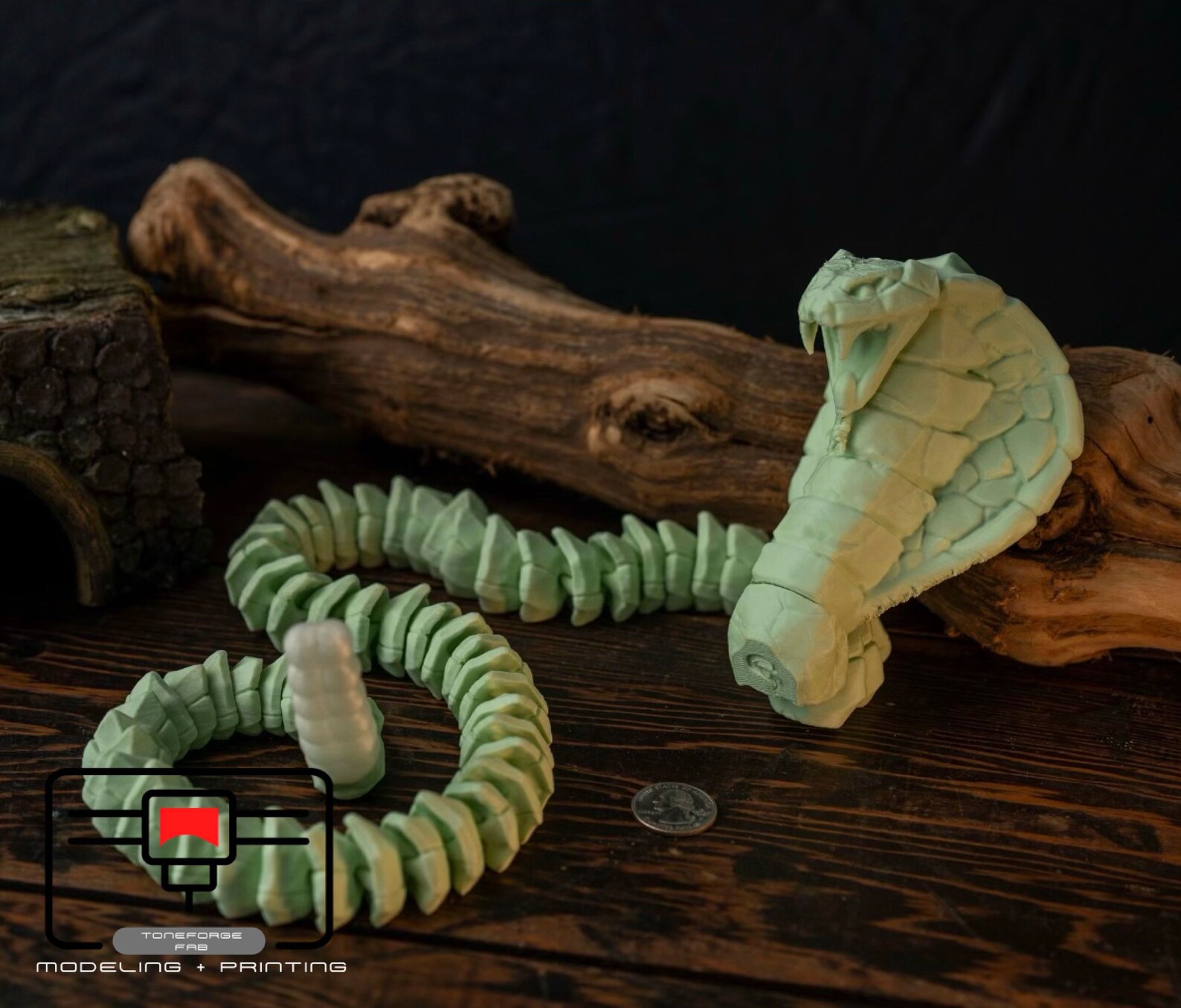 Articulated 3D Printed King Cobra Toy - Etsy