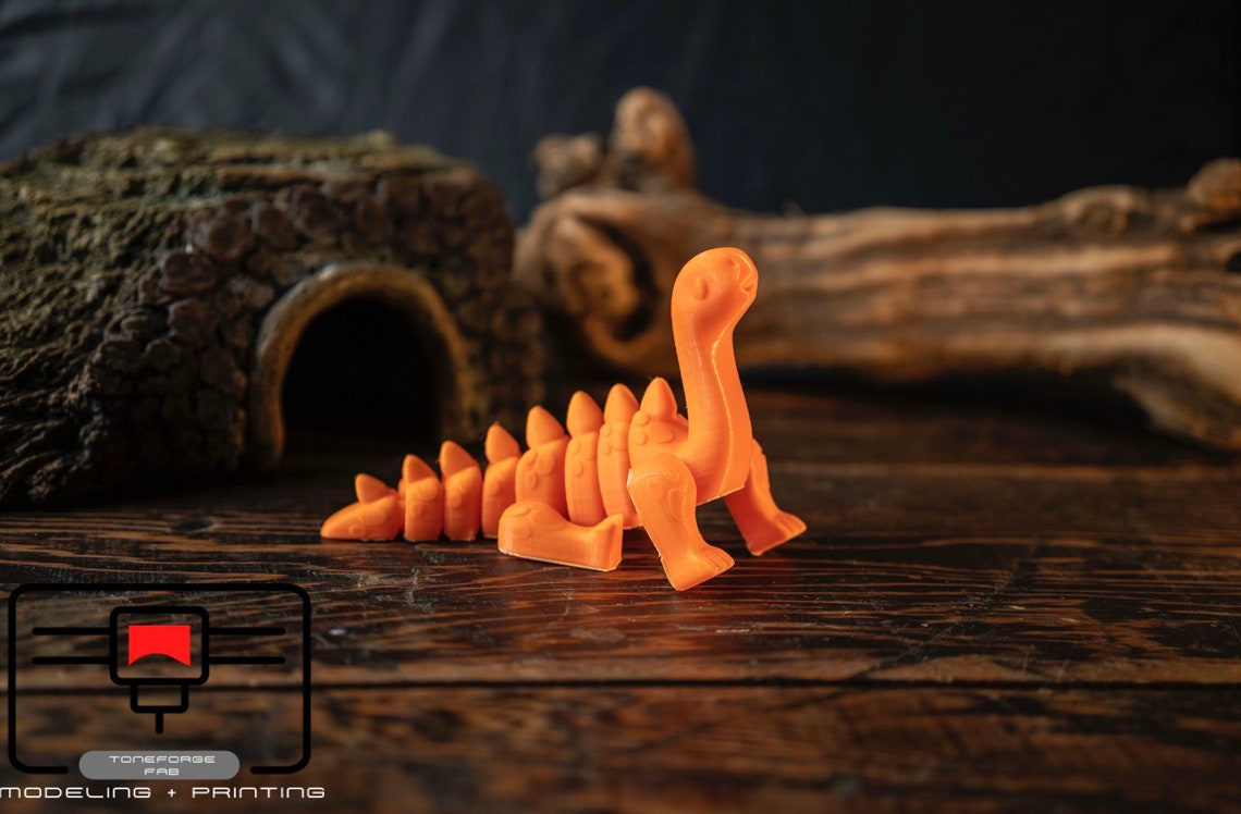 Articulated 3D Printed Brontosaurus Flexi Dinosaur Fidget - Etsy