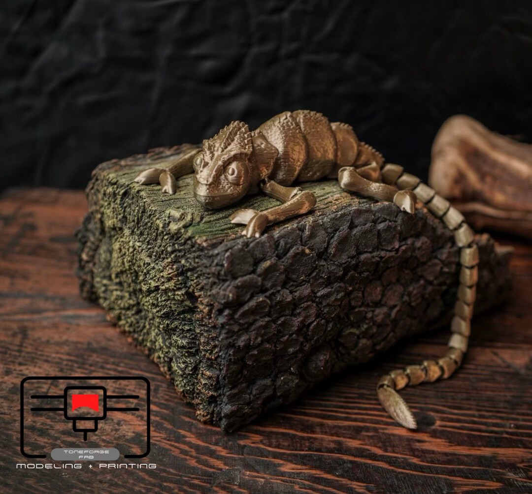 Articulated 3D Printed Chameleon, Flexi Animal, Fidget Toy - Etsy