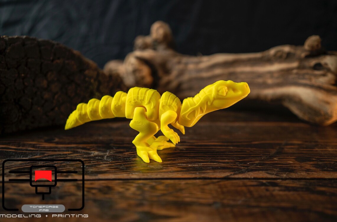 Articulated 3D Printed Velociraptor Flexi Dinosaur Fidget - Etsy