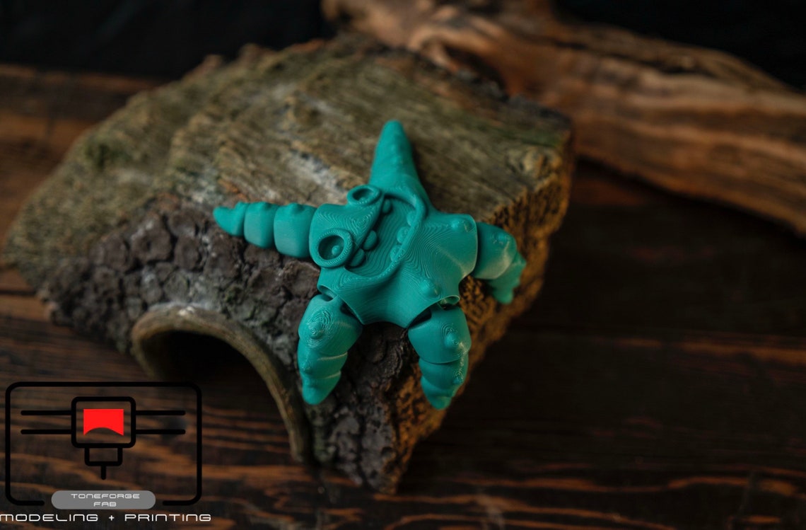 Articulated 3D Printed Starfish Flexi Animal Fidget Toy - Etsy
