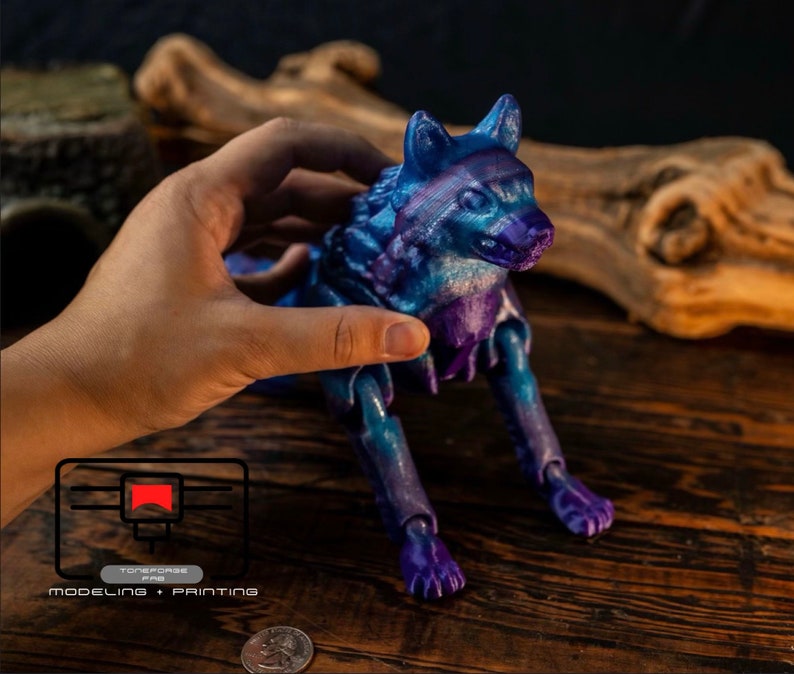Articulated 3D Printed Giant Wolf Fidget Toy - Etsy