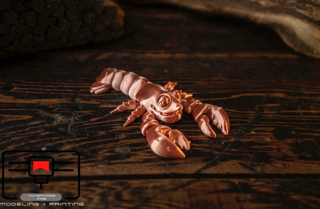 Articulated 3D Printed Lobster, Flexi Animal, Fidget Toy - Etsy