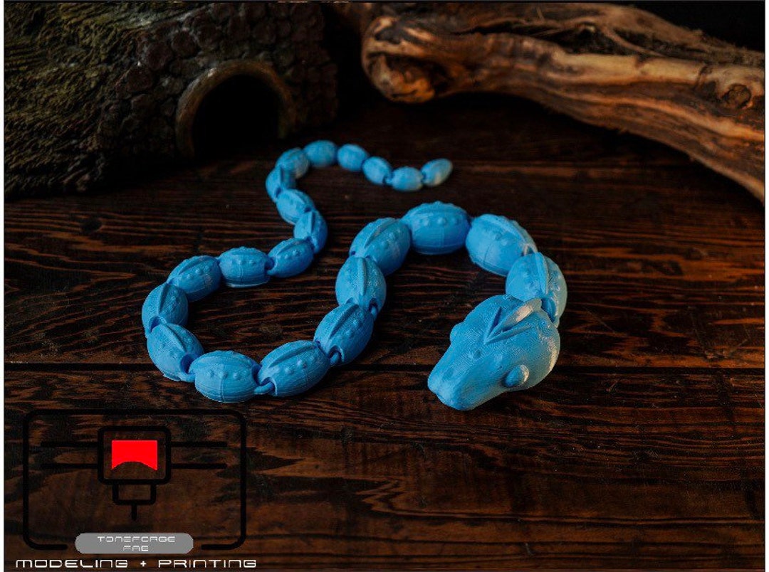 Articulated 3D Printed Wiggle Snake, Flexi Snake, Fidget Toy - Etsy