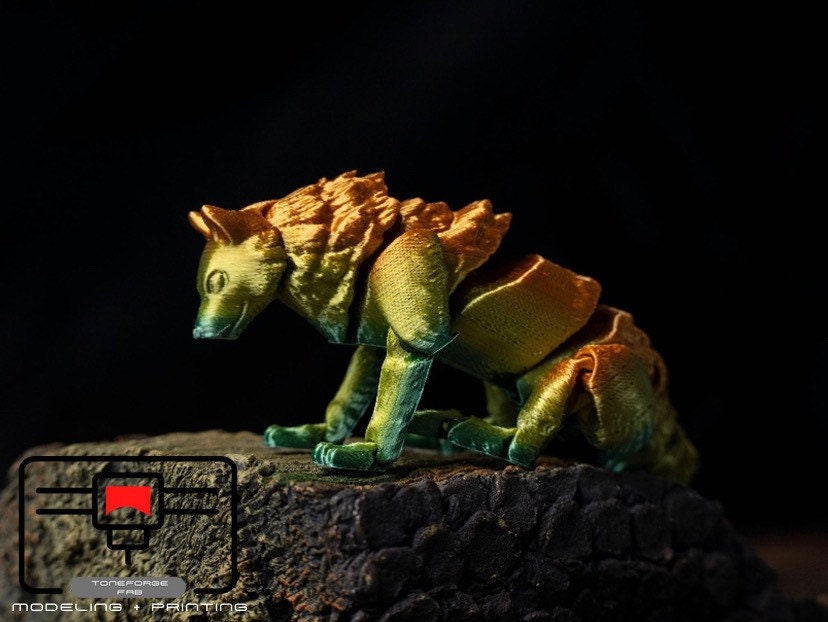 Articulated 3D Printed Wolf Flexi Animal Fidget Toy - Etsy