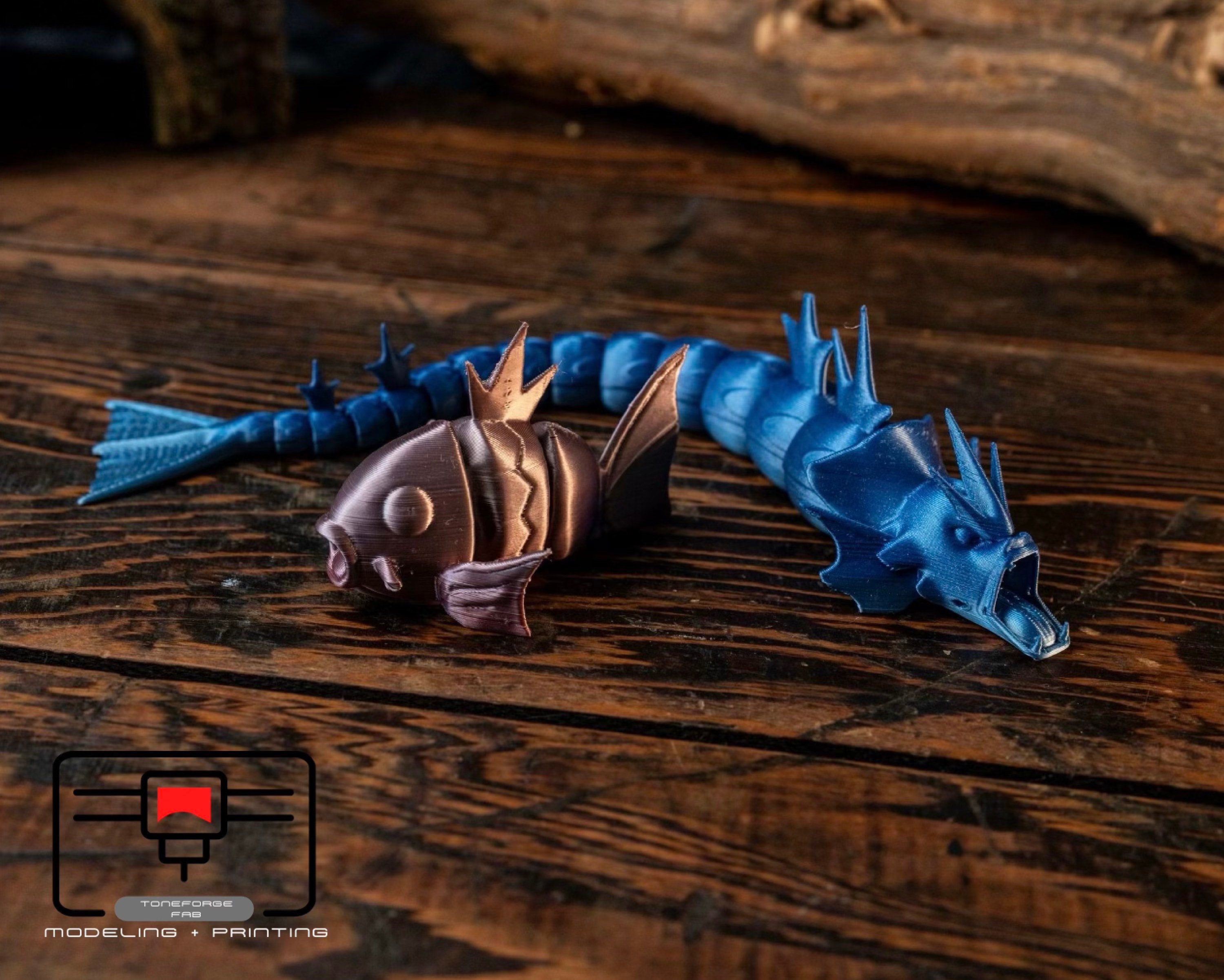 Articulated 3D Printed Gyarados Fidget Toy - Etsy