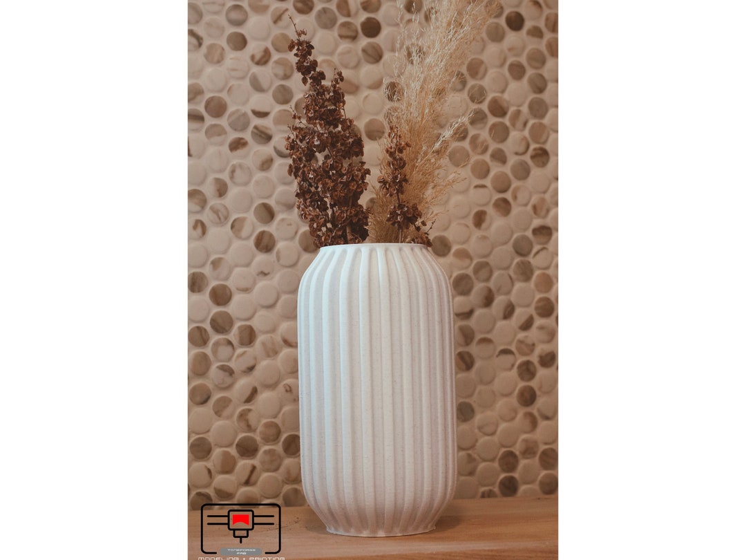Modern Ribbed Pleat Vase - Etsy