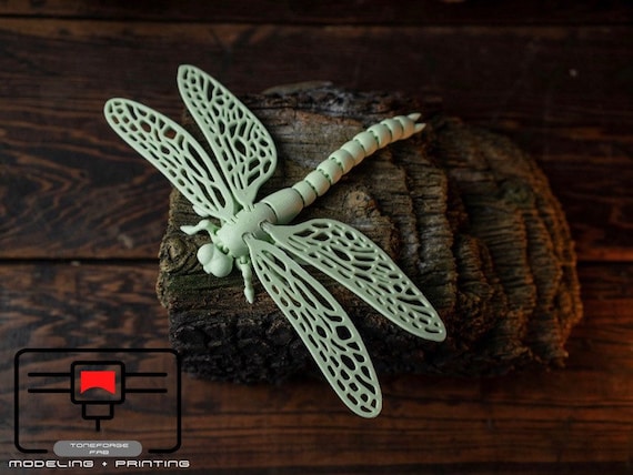 Articulated 3D Printed Dragonfly | Etsy