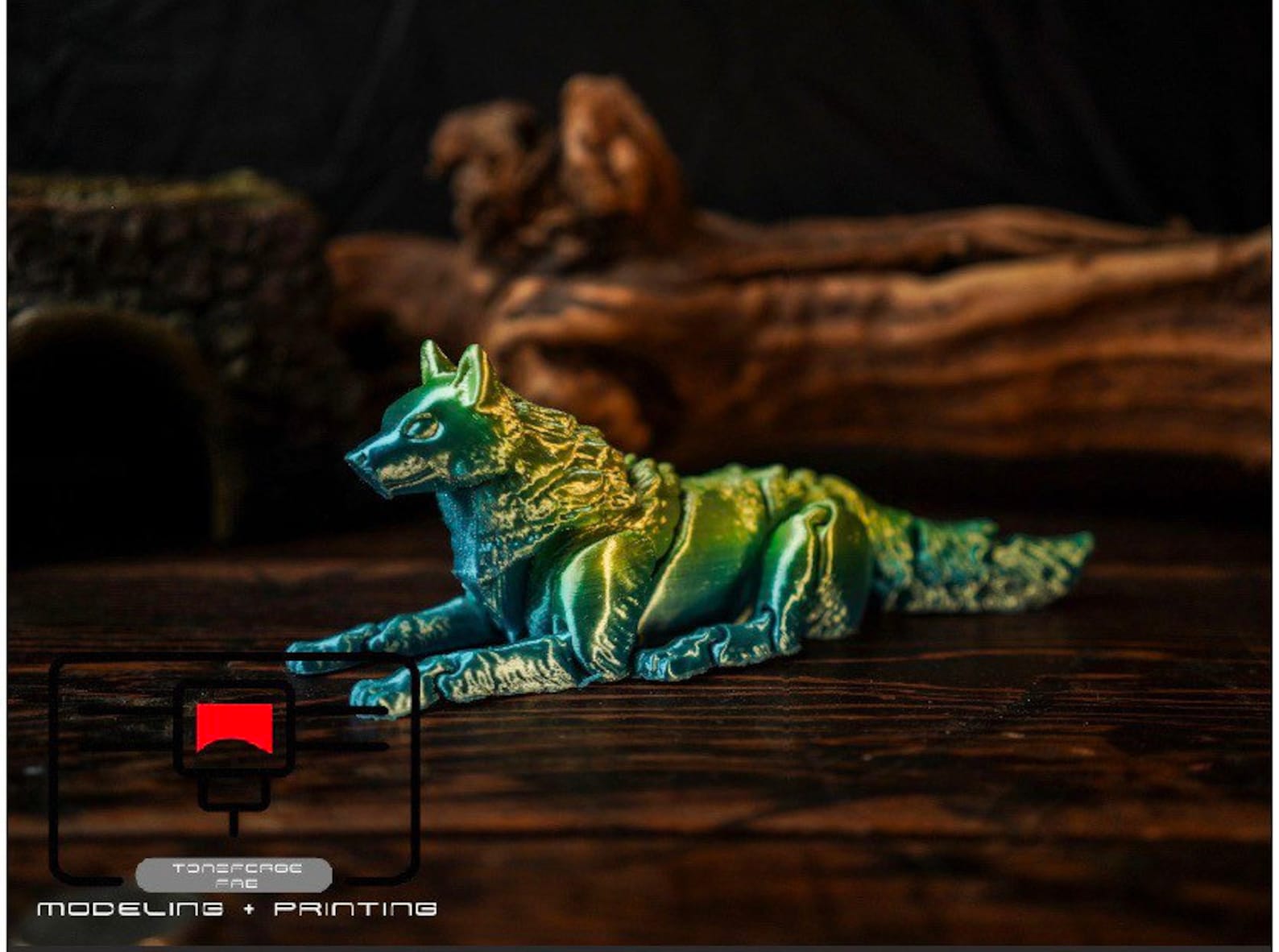 Articulated 3D Printed Wolf Flexi Animal Fidget Toy - Etsy