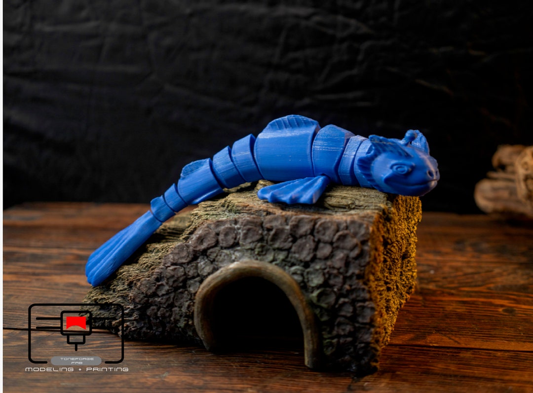 Articulated 3D Printed Blue Sea Beast Fidget Toy - Etsy