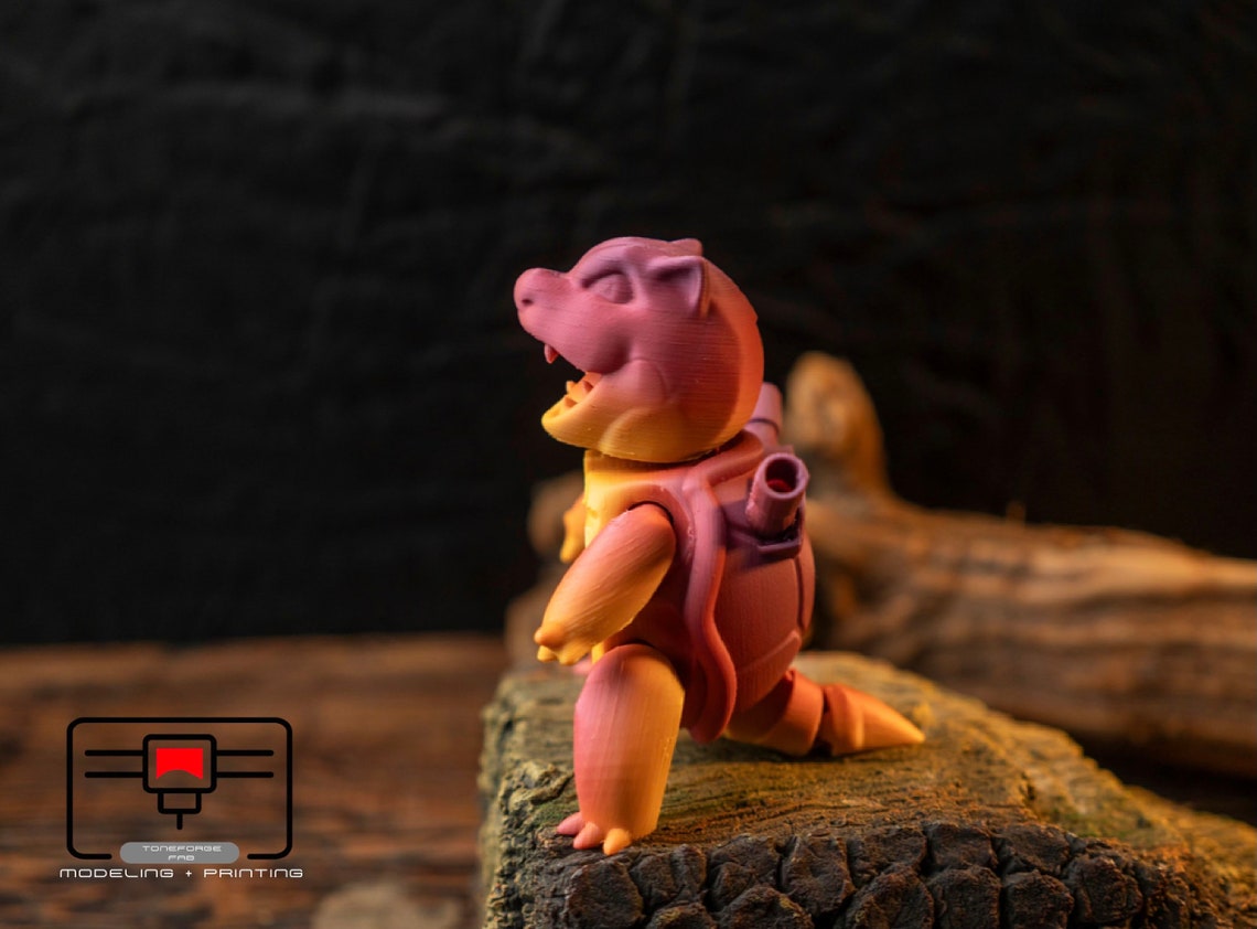 Articulated 3D Printed Blastoise Fidget Toy - Etsy