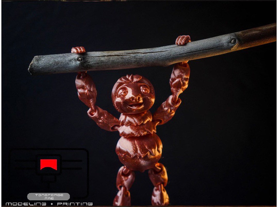 Articulated 3D Printed Flexi Sloth Toy, Flexi Animal, Fidget Toy ...