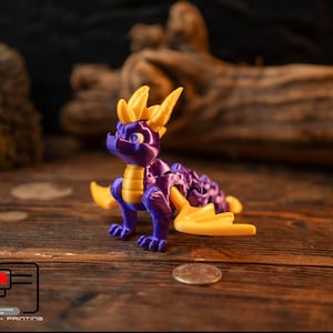 Articulated 3D Printed Spyro Dragon, Flexi Dragon, Fidget Toy - Etsy