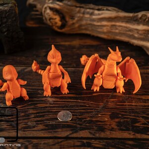 Articulated 3D Printed Charmander Evolution Set, Flexi Pokémon, Fidget ...