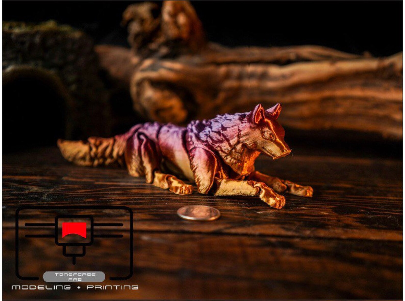 Articulated 3D Printed Wolf Flexi Animal Fidget Toy - Etsy