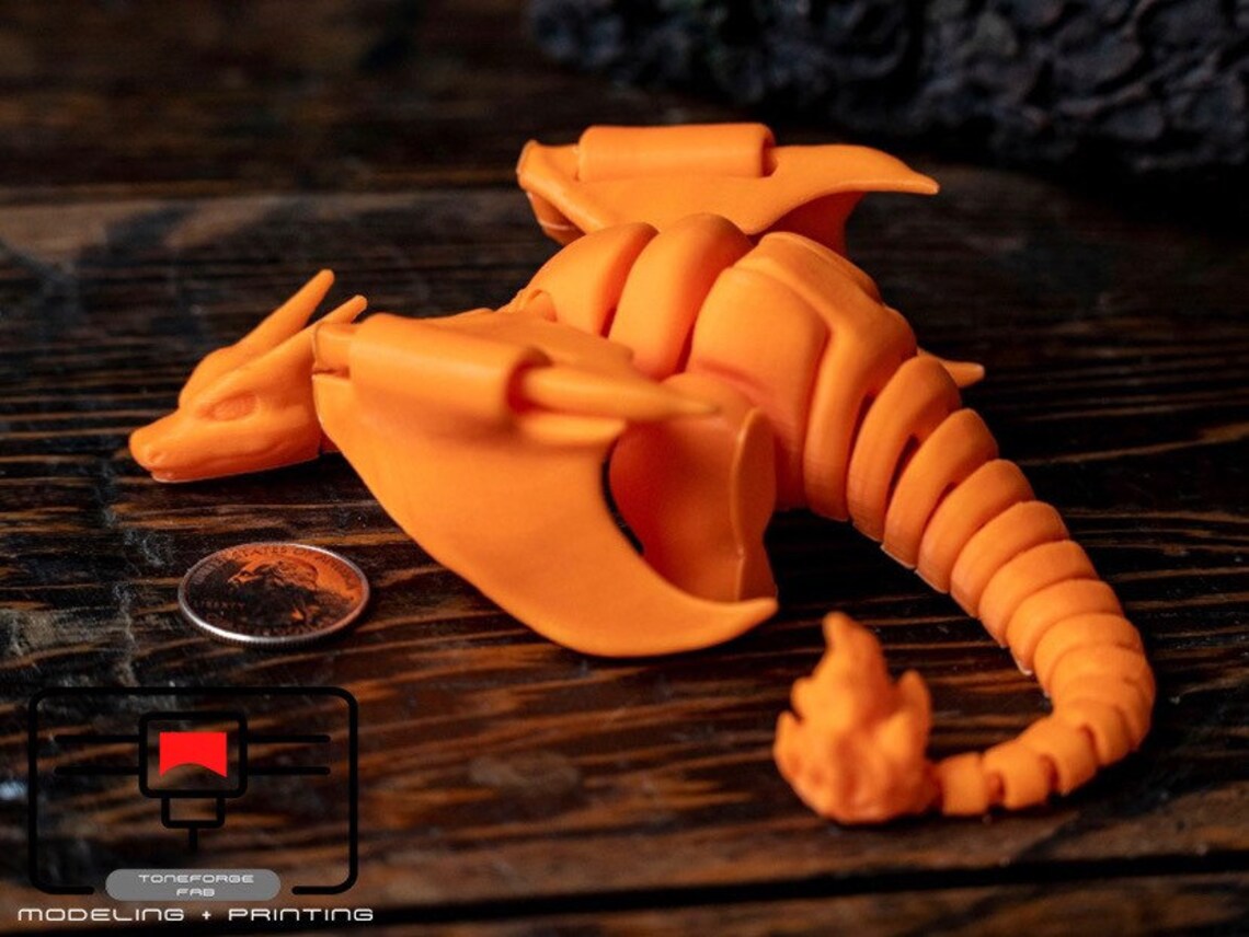 Articulated 3D Printed Charizard Fidget Toy - Etsy