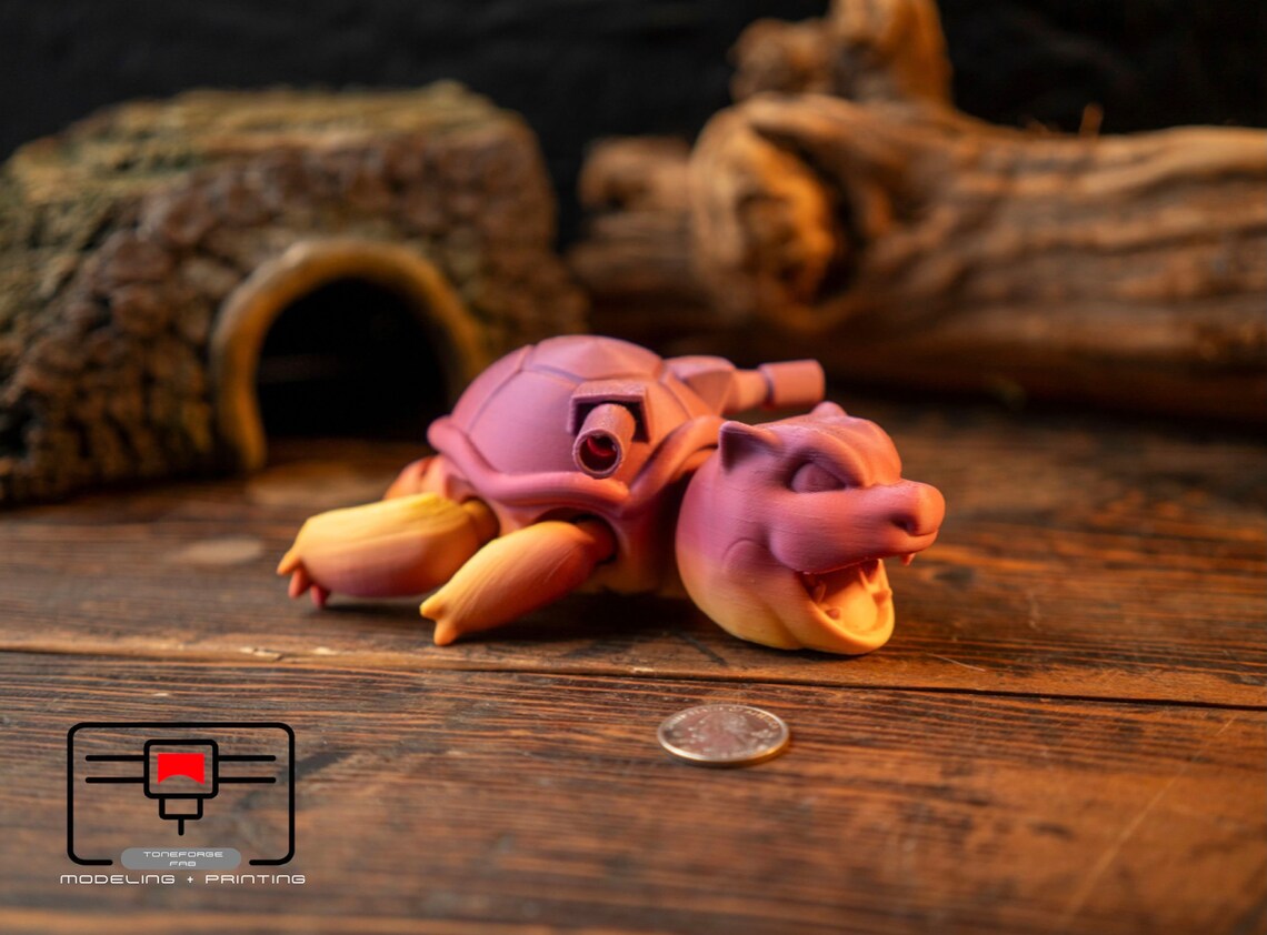 Articulated 3D Printed Blastoise Fidget Toy - Etsy