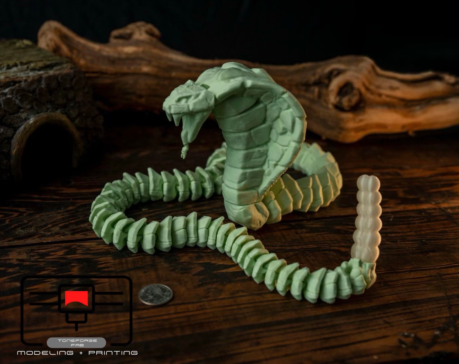Articulated 3D Printed King Cobra Toy - Etsy