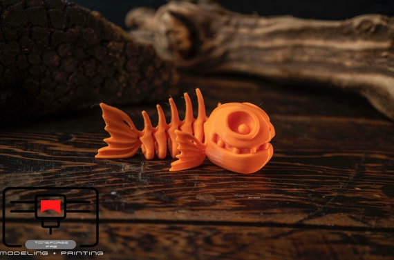 Articulated 3D Printed Skeleton Fish Flexi Animal Fidget Toy - Etsy