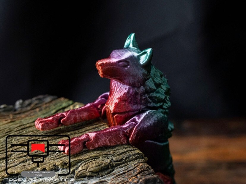 Articulated 3D Printed Wolf Flexi Animal Fidget Toy | Etsy UK