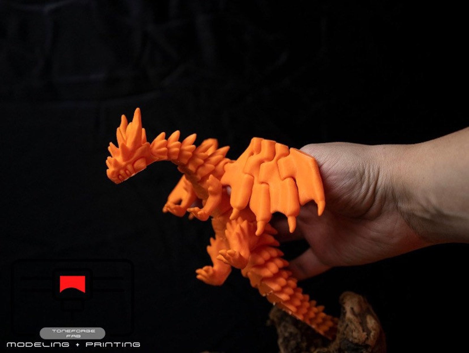 Articulated 3D Printed Dragon With Wings and Moving Jaw - Etsy