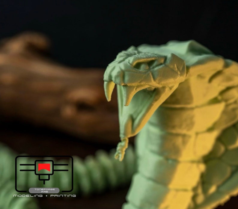 Articulated 3D Printed King Cobra Toy - Etsy