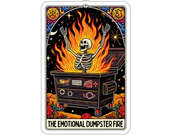 Emotional Dumpster Fire Tarot Sticker FREE Delivery to Canada Printed ...