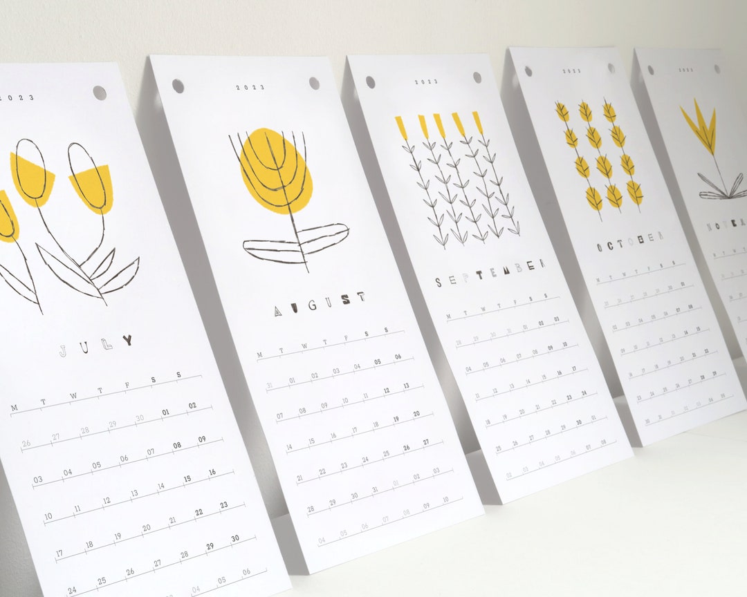 Small Wall Calendar 2023 Illustrated Plants, Nature Inspired Small ...