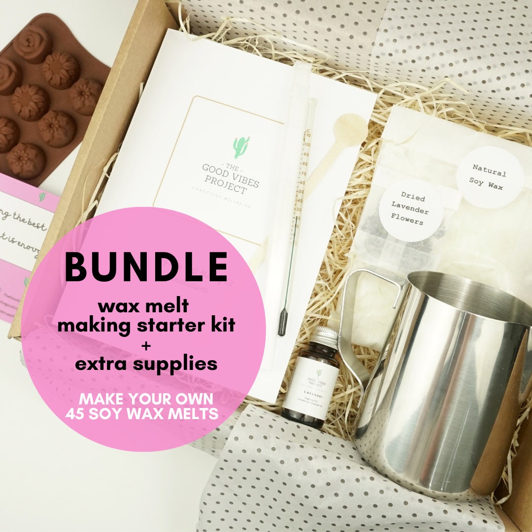 BUNDLE Wax Melt Making Starter Kit Extra Supplies Beginners Soy Wax DIY Melt Making Kit to Make ...