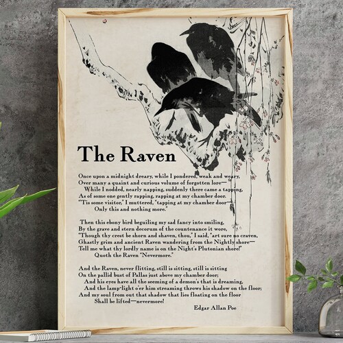 The Raven Edgar Allan Poe Poem Poster Print Raven Poetry - Etsy