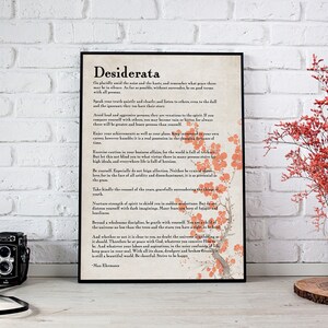 Desiderata Poem Print - Vintage English Literature Poetry Wall Art ...