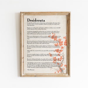 PRINTABLE Desiderata Poem Print - Vintage English Literature Wall Art ...