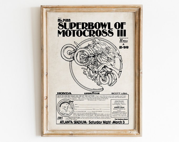 PRINTABLE Vintage Motocross Ad Poster Print- Digital Motorbike, Dirt ...