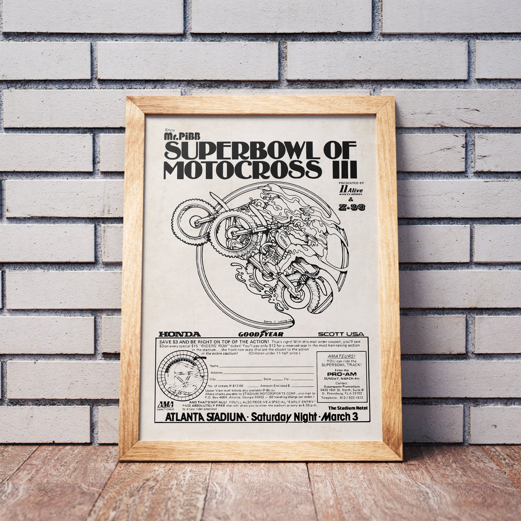 PRINTABLE Vintage Motocross Ad Poster Print- Digital Motorbike, Dirt ...