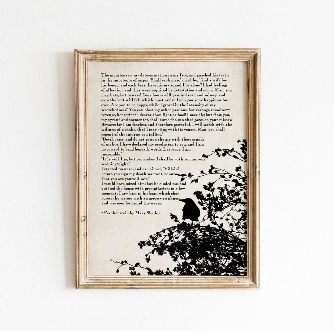 PRINTABLE Frankenstein Quote Print - Gothic Horror Literature Poster ...