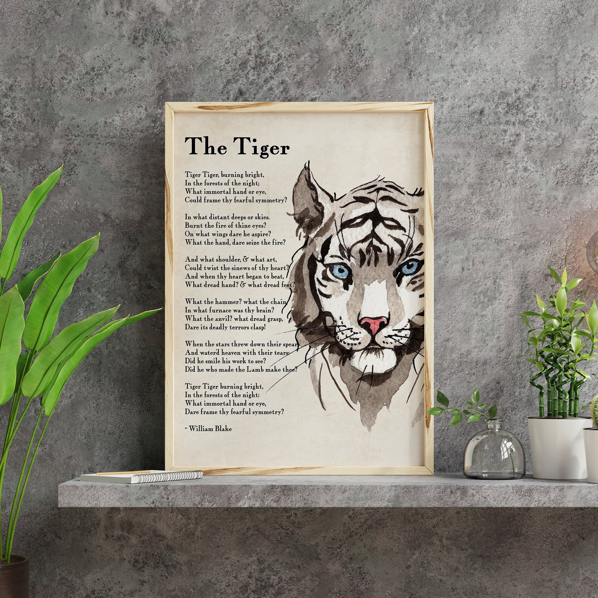 PRINTABLE the Tiger Poem Poster Print William Blake - Tyger Tyger ...