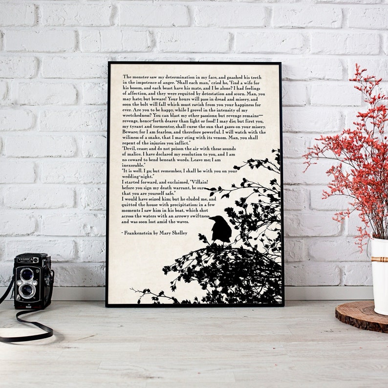 PRINTABLE Frankenstein Quote Print Gothic Horror Literature - Etsy