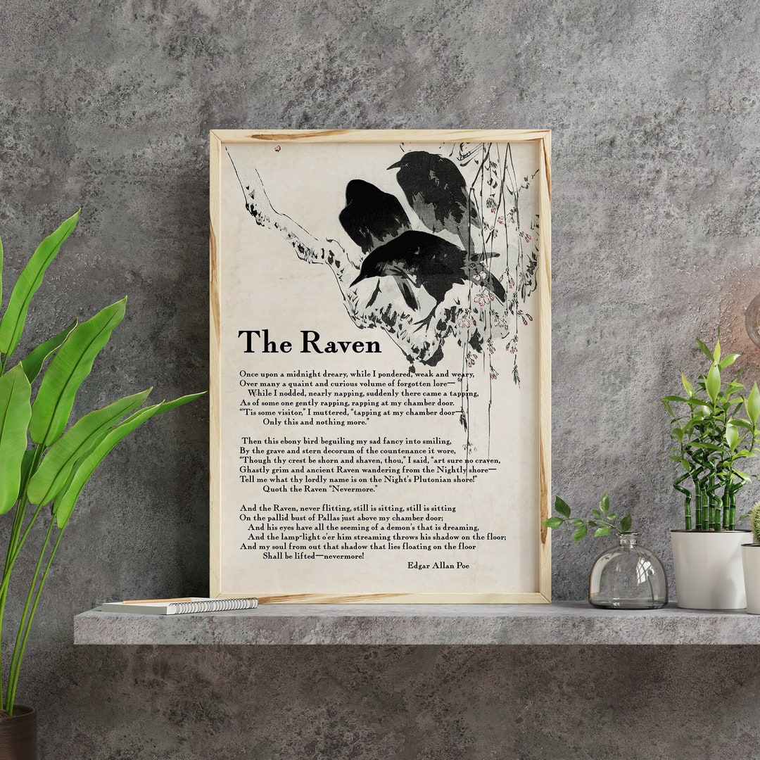 The Raven Edgar Allan Poe Poem Poster Print Raven Poetry - Etsy