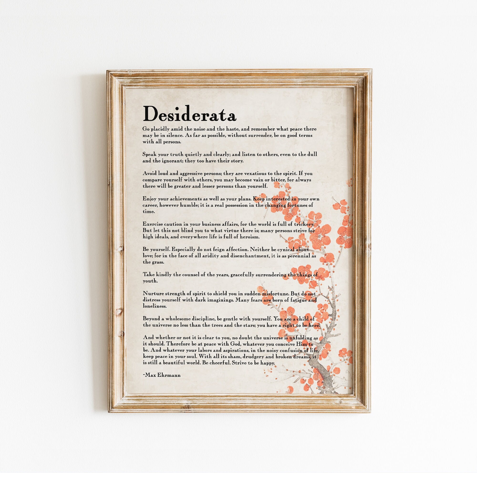 PRINTABLE Desiderata Poem Print Vintage English Literature Wall Art ...